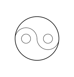 Yin Yang symbol black outline Royalty Free Vector Image