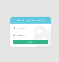 Simple white login form design Royalty Free Vector Image
