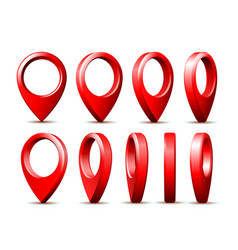 Red pin button pin button set collection Vector Image