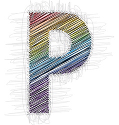 Letter p made of three stripes Royalty Free Vector Image - VectorStock