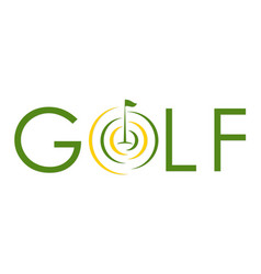 Golf hole with flag sticker game equipment Vector Image
