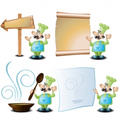Cartoon chef with blank menu Royalty Free Vector Image - VectorStock