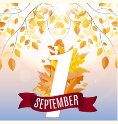 Frame with schoolchildren and a school Royalty Free Vector