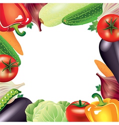 Vegetables and fruits icons rectangle frame Vector Image