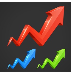 3d growth arrow Royalty Free Vector Image - VectorStock