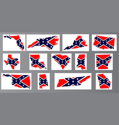 Confederate flag maps Royalty Free Vector Image