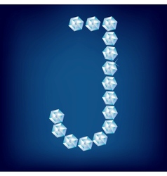 Letter j gold and diamond Royalty Free Vector Image
