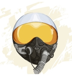 Fighter Pilot Helmet Emblem Royalty Free Vector Image