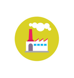Factory building red icon in the flat style Vector Image