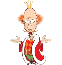 Fat king cartoon coloring page Royalty Free Vector Image