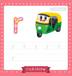 Letter r lowercase tracing transportations Vector Image