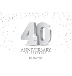 Birthday vintage logo template to 40 th Royalty Free Vector