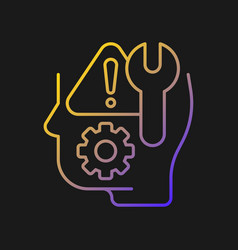 Self monitoring white linear icon for dark theme Vector Image