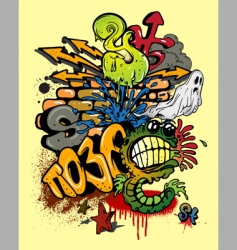 Graffiti elements explosion Royalty Free Vector Image - VectorStock
