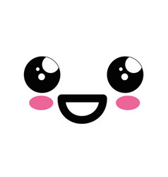 Cute kawaii cartoon face Royalty Free Vector Image