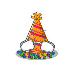 Party hat cartoon character with sad expression Vector Image