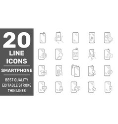 Mobile device components icon set Royalty Free Vector Image