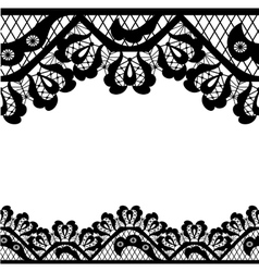 White background with black lace border frame Vector Image