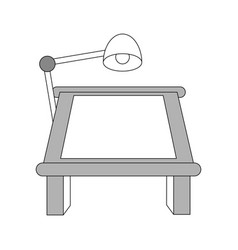 Blue shading silhouette cartoon drawing table Vector Image