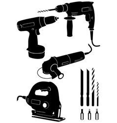 Power tool silhouettes Royalty Free Vector Image