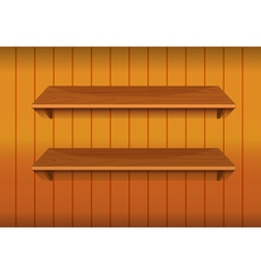 Three blank shelves in cartoon style isolated Vector Image