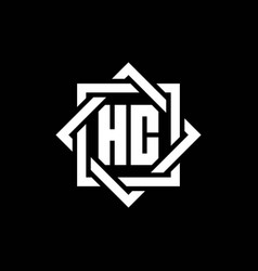 Hc monogram logo with curved side Royalty Free Vector Image