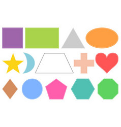 Basic Shapes Matching Quiz Learning 2D shapes for Vector Image