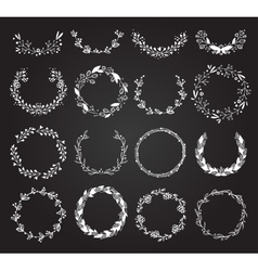 Floral laurel wreath set Royalty Free Vector Image