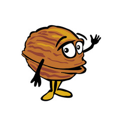 Walnuts nuts cartoon Royalty Free Vector Image