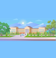 Brick administrative building Royalty Free Vector Image