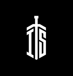 Is logo monogram with emblem shape combination Vector Image