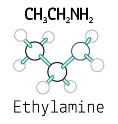 CH3CH2NH2 ethylamine molecule Royalty Free Vector Image
