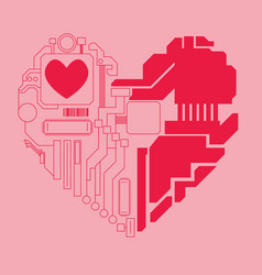 Circuit board heart Royalty Free Vector Image - VectorStock