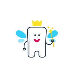Cute Tooth Fairy flying with Tooth Royalty Free Vector Image