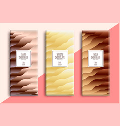 Realistic chocolate bar package template Vector Image