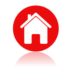 Home icons set of round red icons of a building Vector Image