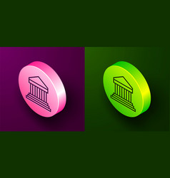 Isometric line parthenon from athens acropolis Vector Image