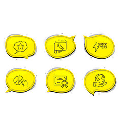 Loyalty star quickstart guide and pie chart icons Vector Image