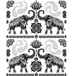 Stylized decorated elephant Royalty Free Vector Image