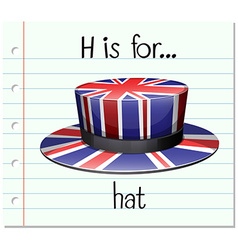 Flashcard alphabet H is for hut Royalty Free Vector Image