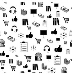 Hand drawn seamless pattern with business icons Vector Image