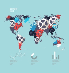 World map infographic Royalty Free Vector Image