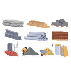 Cartoon construction building materials sand Vector Image