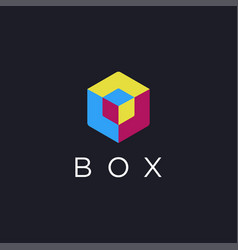 Cube 3d box logo image Royalty Free Vector Image