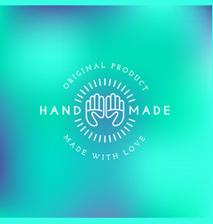 Hand made sign Royalty Free Vector Image - VectorStock
