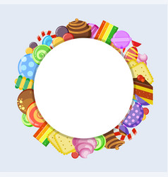 Sweets collection caramel and chocolate wrapped Vector Image