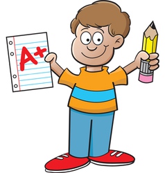 Cartoon Notebook Paper Holding a Pencil Royalty Free Vector