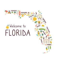 Florida - map Royalty Free Vector Image - VectorStock