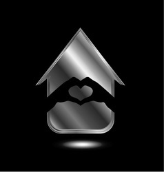 House with heart and gold key logo Royalty Free Vector Image - VectorStock