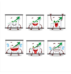 Chart going up cartoon character bring flags Vector Image